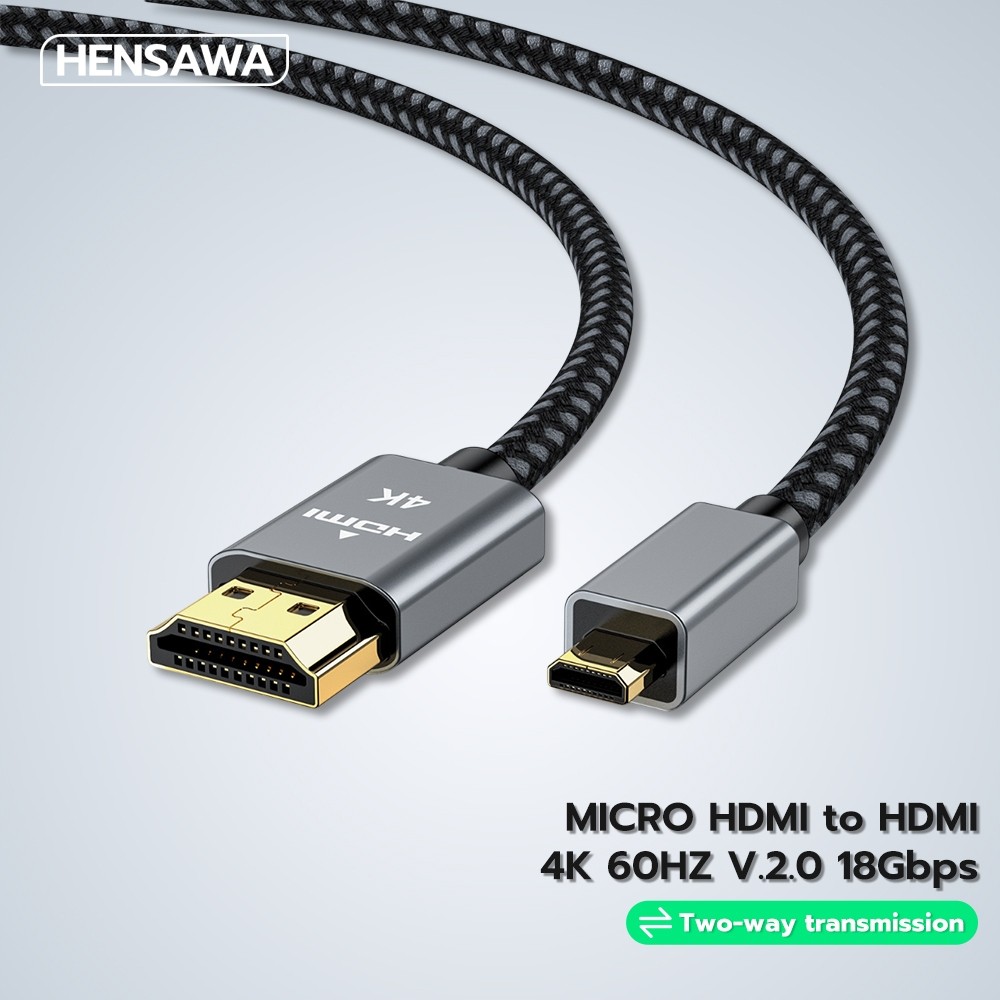 HENSAWA รุ่น VC110 สายเคเบิลอีเทอร์เน็ต 4K Micro HDMI to HDMI Mini HDMI ...