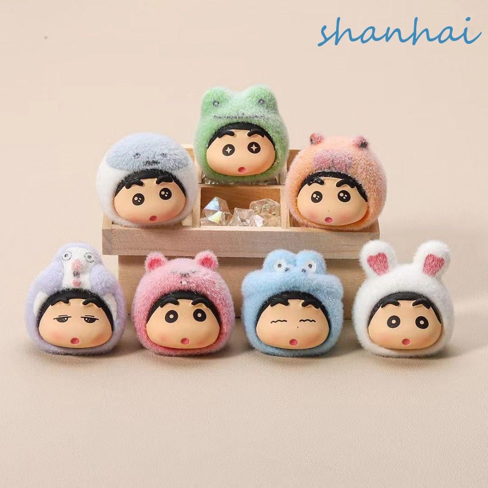 SHANHAI 7pcs Crayon Shin-Chan Luminous ตุ๊กตา,เรซิ่น Nohara Shinnosuke ...