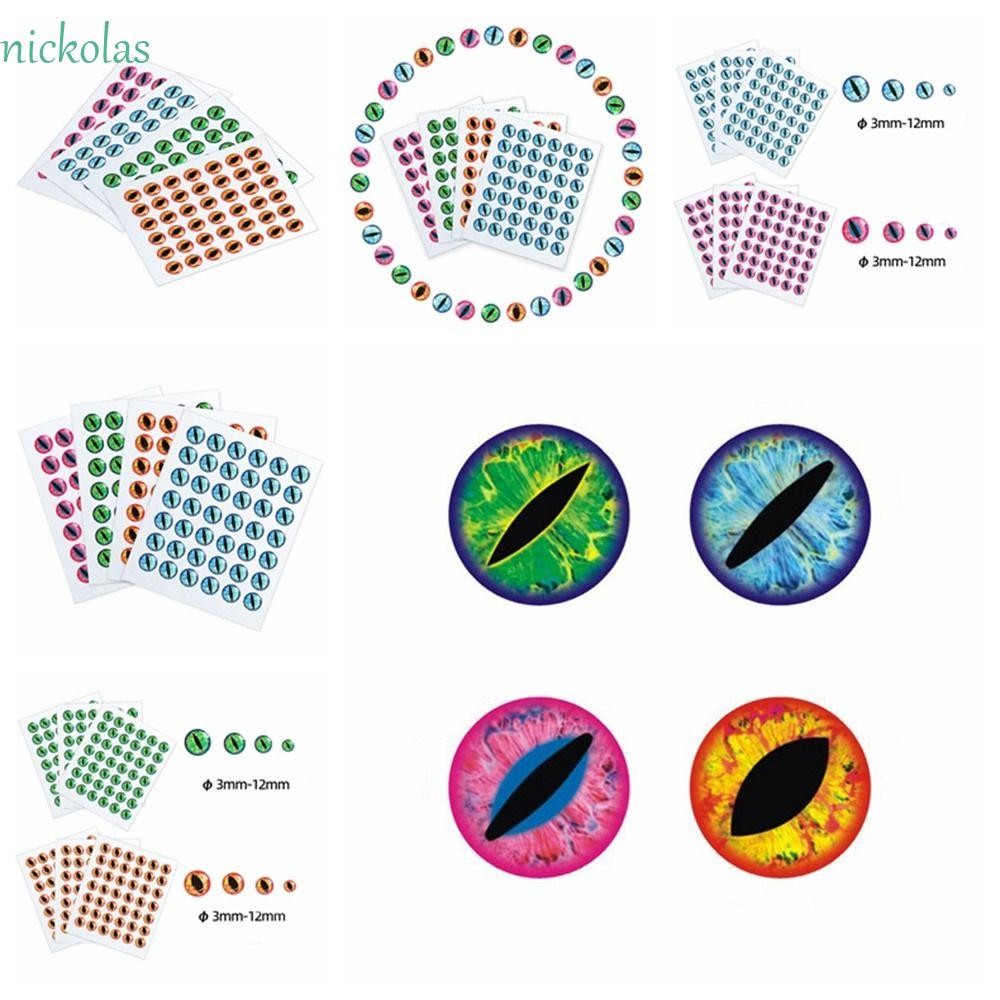 NICKOLAS 50pcs 5D Fish Eyes 3 มม./6 มม./9 มม./12 มม. เหยื่อตกปลา ...