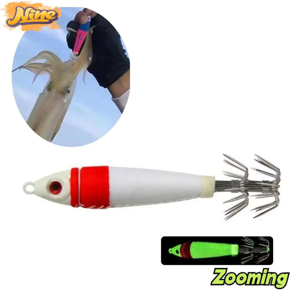 ZOOMING เหยื่อกุ้งไม้, เหยื่อกุ้งเรืองแสง 80g 90g 120g 2025 ตะกั่ว Sinker Hook ปลาหมึกตะขอเหมือน ...