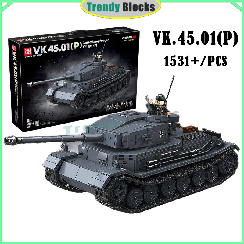 100308 WWII P KV45.01P The King Tiger Heavy Tank Building Blocks ของเล่นของขวัญสําหรับเด็กผู้ชาย ...