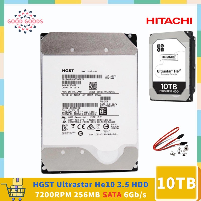 Hitachi/HGST Ultrastar He10 10TB 3.5 HDD HUH721010ALE601 7200 RPM 256MB ...