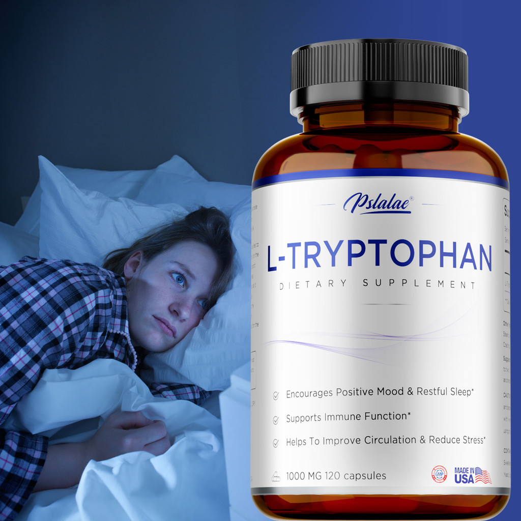 L - Tryptophan Capsules, Encourages Positive Mood, นอนหลับสบายและรองรับ ...