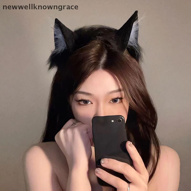 NWTH ตุ๊กตาแมวหูสำหรับคอกอสเพลย์ พร้อมผมวงฮูปกับเครื่องประดับผม Lolita ...
