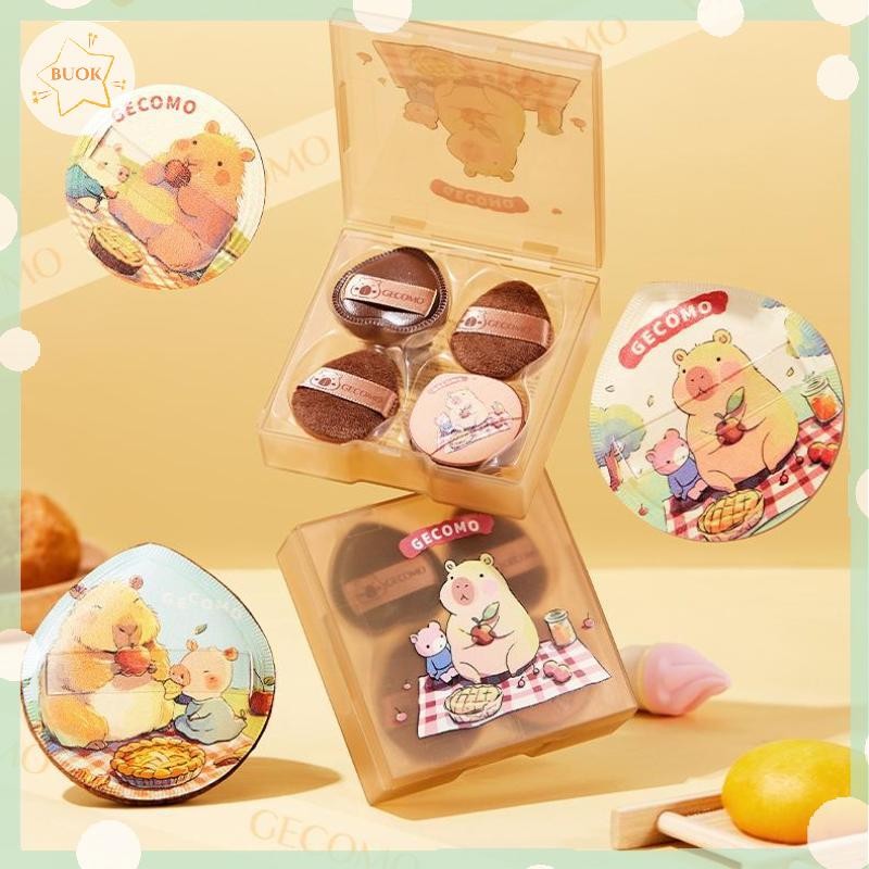 BUOK 1/4 ชิ้นการ์ตูนน่ารัก Capybara มินิสายไหม Air Cushion แป้งพัฟ Ins สาวหัวใจ Kawaii ความงาม ...