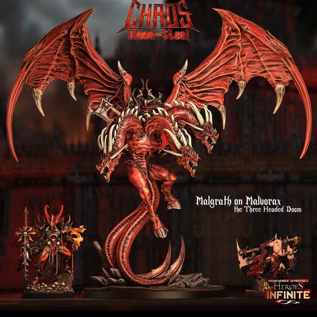 ฟิกเกอร์โมเดลสีขาว Warhammer 40k Chaos Demon Horus Legion ขนาด 150 มม. ...