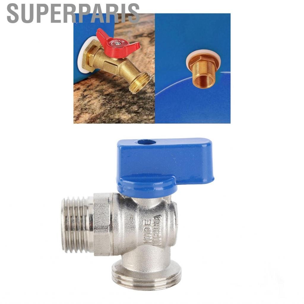 Superparis มุมทองเหลืองหยุดวาล์วไตรมาสเทิร์น G1/2 DN15 ชาย x G3/4 DN20 เกลียวเกลียวสำหรับห้องน้ำ ...