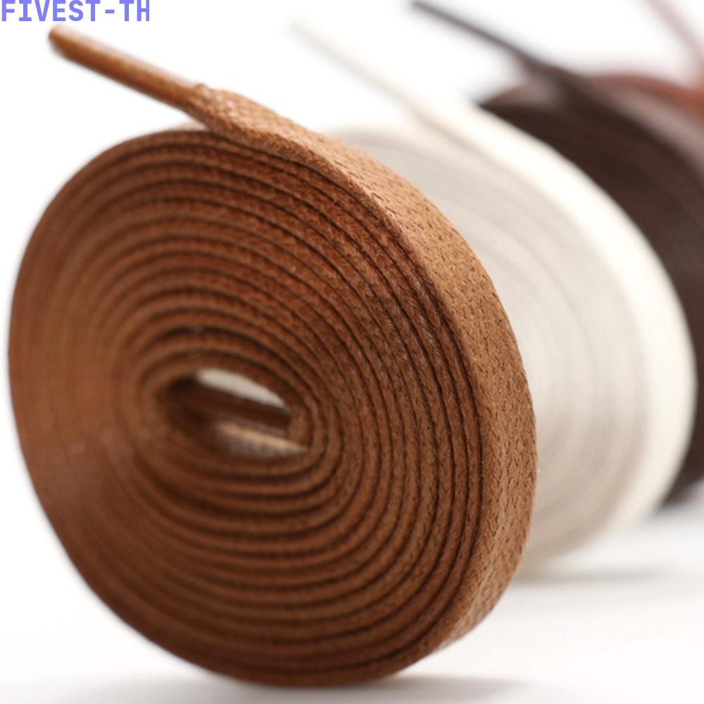 Vibrant เชือกผูกรองเท้าผ้าฝ้ายแบน Waxed Laces Wide 0 6CM เลือกขนาด 70 ...