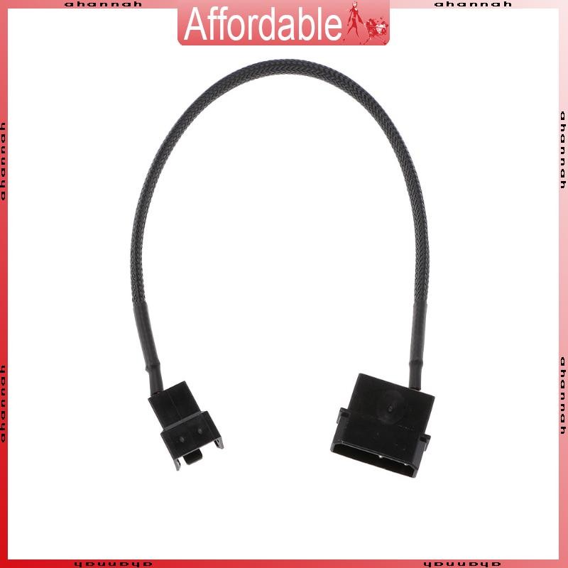 AH PWM Fan Power Adapter Cable 1 ถึง 1 4-Pin Molex Male to 3-Pin 4-Pin ...