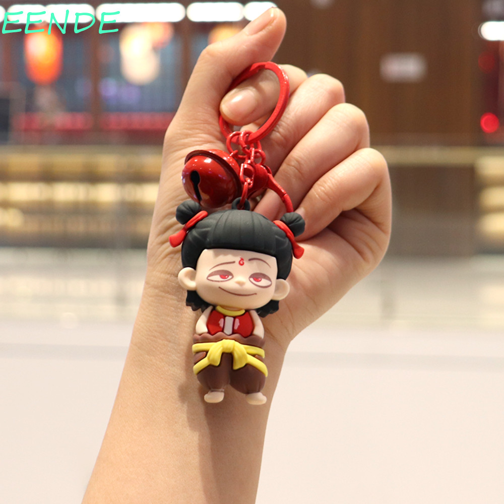 EENDE Aobing Key แหวน, Kawaii ซิลิกาเจล Ne Zha ตุ๊กตาพวงกุญแจ, กระเป๋า ...