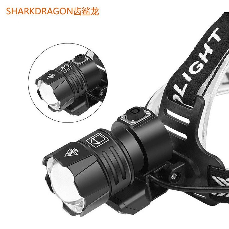 ไฟหน้า LED กำลังสูง P90+COB แบบชาร์จไฟได้ Type-C สำหรับกลางแจ้ง ปรับ ...