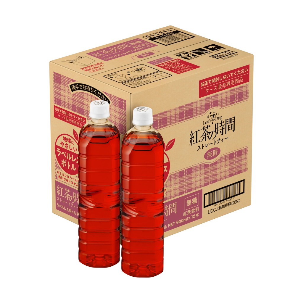 Tea Time Straight Tea Unsweetened Labelless Bottle PET Bottle 900ml x ...