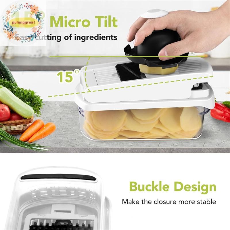 Pufanggreat 15 In 1 Multi-Functional Food Chopper คอนเทนเนอร์เครื่องตัด ...