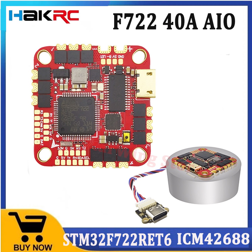 Hakrc F722 40A AIO ตัวควบคุมการบิน พร้อม BLHELIS 2-6S 40A 4in1 ESC ...