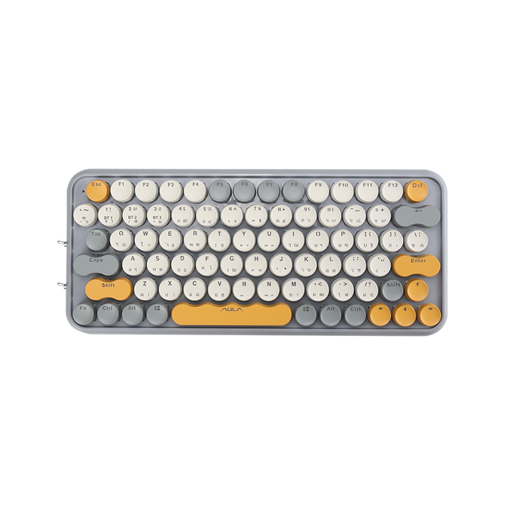 คีย์บอร์ด Gaming Keboard F3680 สีเทา Red Switch 3in1 Mode Wireless ...