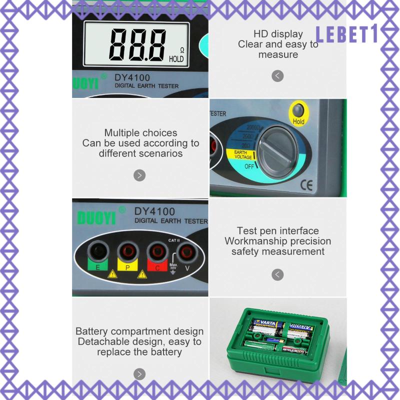 [Lebet] เครื่องวัดความต้านทานดิจิทัล ช่วงแรงดันไฟฟ้า 0-30V จอแสดงผล LCD ...