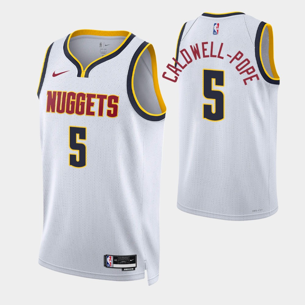 Denver Nuggets 5 Kentavious Caldwell Pope White Jersey 2022-23 ...