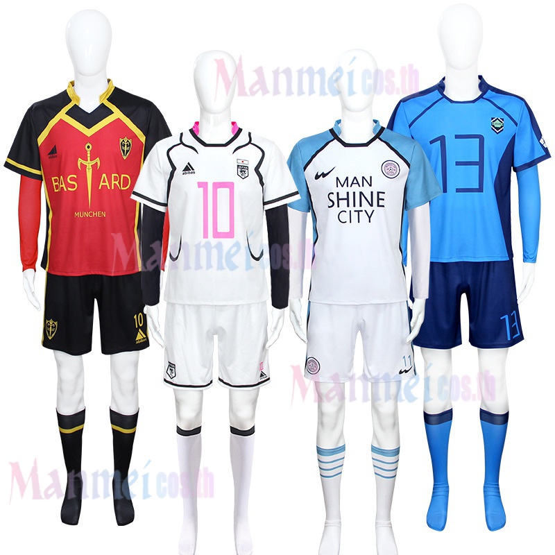 BLUELOCK blue prison jersey cos costume German team red and black ball ...