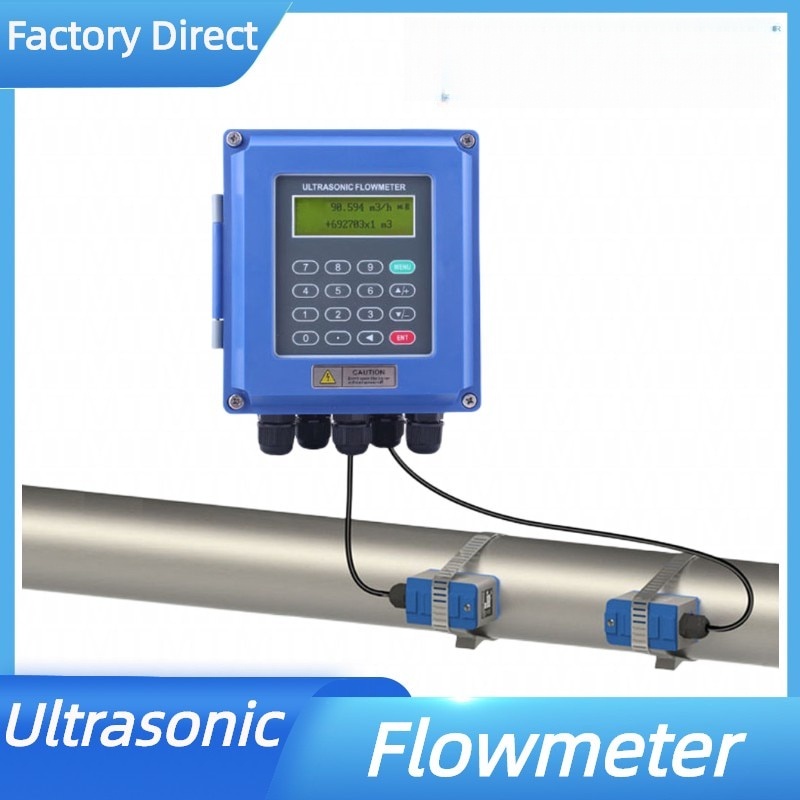 Ultrasonic Flow Meter Digital Flowmeter 220VAC/24VDC Power Supply For Water Liquid Pipe Tube ...