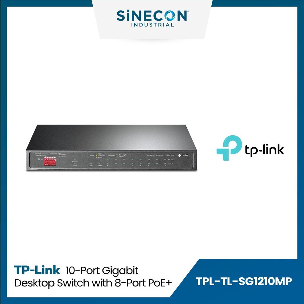 TP-Link รุ่น TL-SG1210MP 10-Port Gigabit Desktop Switch with 8-Port ...