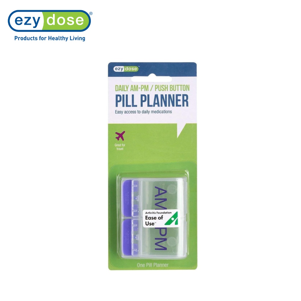Ezy ตลับใส่วิตามิน Dose Push Button 1 Day Am/Pm Pill Reminder #67579 ...