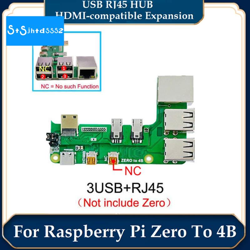 อะแดปเตอร์บอร์ด สําหรับ Raspberry Pi Zero Pi0 USB HUB RJ45 HAT 1 ชุด ...