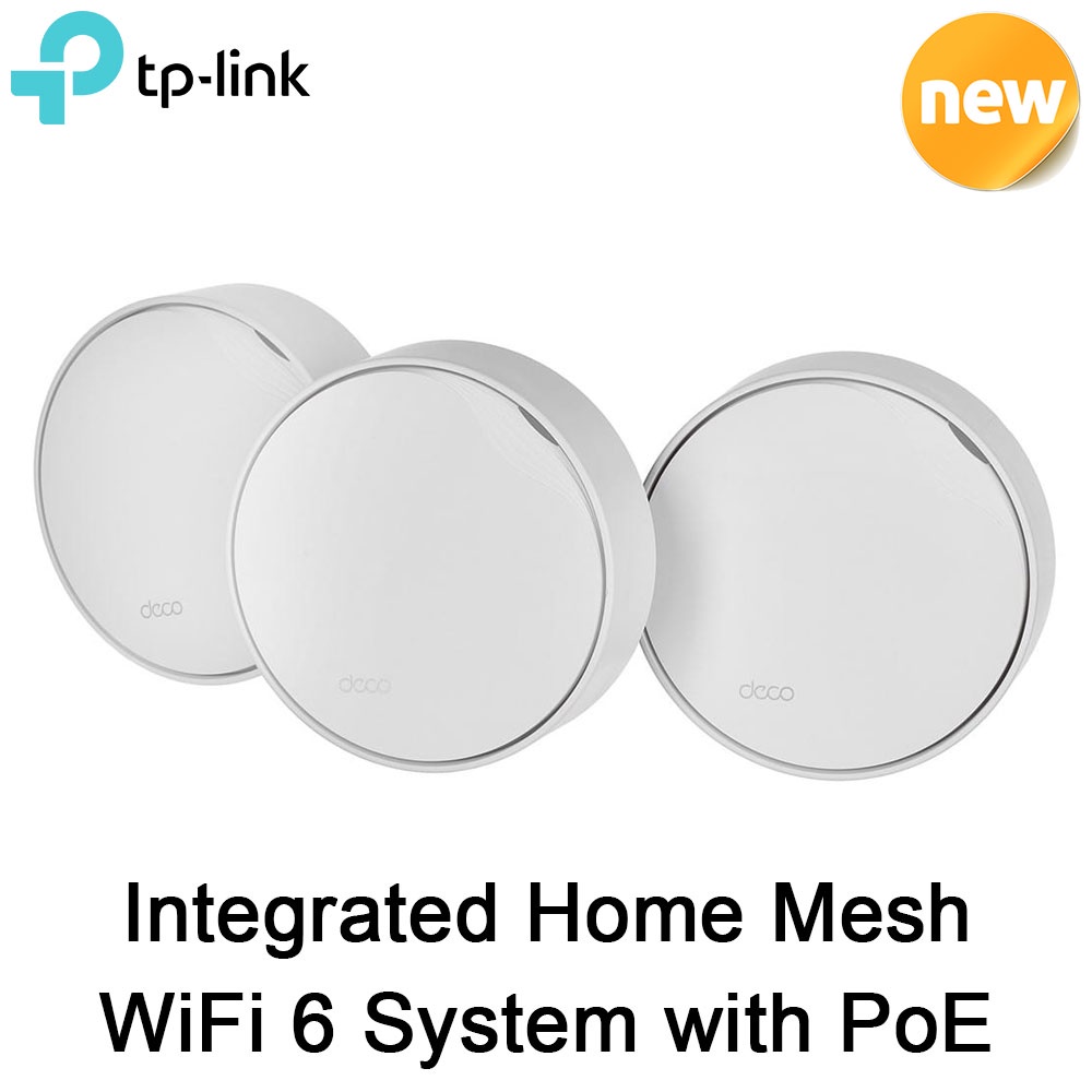 TP-Link Deco X50-POE 3-pack Integrated Home Mesh WiFi 6 System with PoE ...