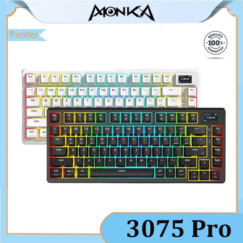 Monka 3075 Pro คีย์บอร์ดเกมมิ่งไร้สาย บลูทูธ 2.4G RGB 81 คีย์ | Shopee ...
