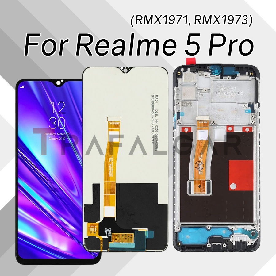 หน้าจอสัมผัสดิจิทัล LCD 6.3 นิ้ว พร้อมกรอบ แบบเปลี่ยน RMX1971 RMX1973 ...