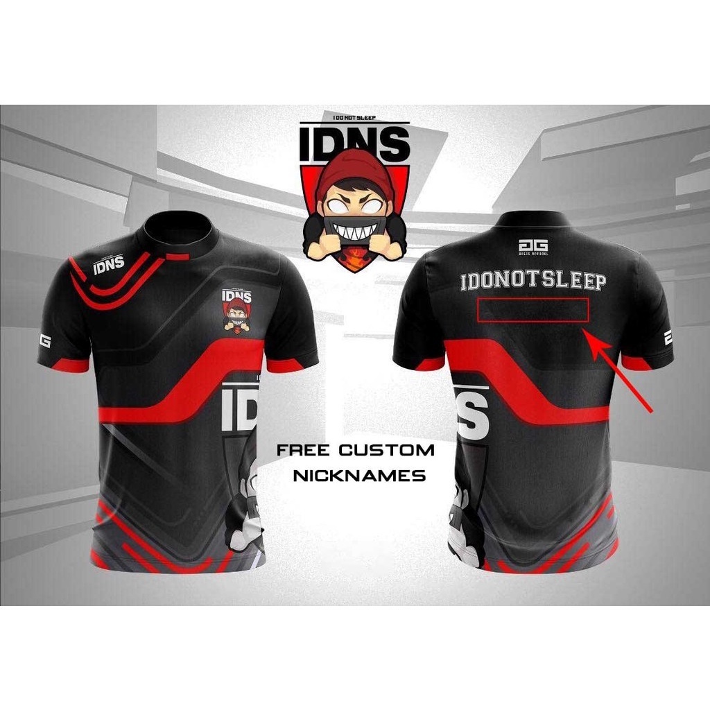 เสื้อกีฬา TEAM IDNS ESPORT ฟรีชื่อส่วนตัว | Shopee Thailand