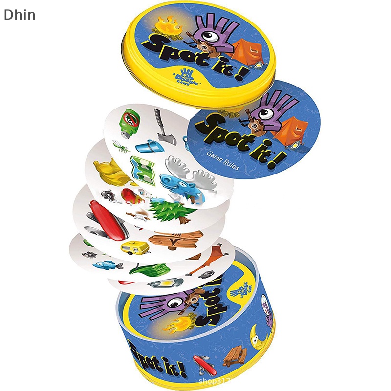 [Dhin] ของเล่นการ์ดเกม Dobble Spot It เวอร์ชั่นภาษาอังกฤษ เกมกล่องเหล็ก ...