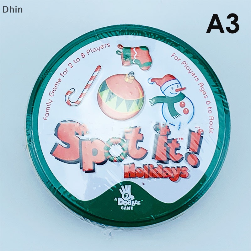 [Dhin] ของเล่นการ์ดเกม Dobble Spot It เวอร์ชั่นภาษาอังกฤษ เกมกล่องเหล็ก ...