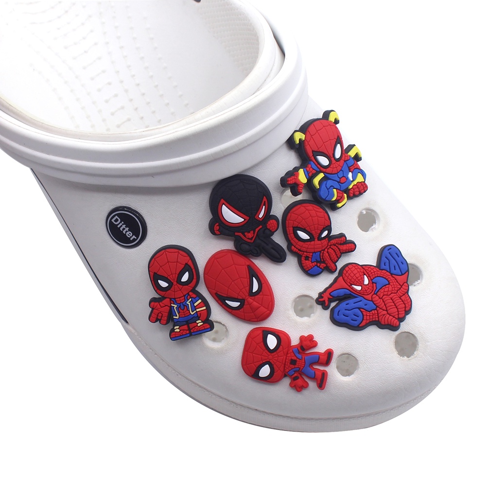 ฮีโร่ อเวนเจอร์ส น่ารัก Crocs Jibbitz Spiderman Jibits Marvel Jibbits ...