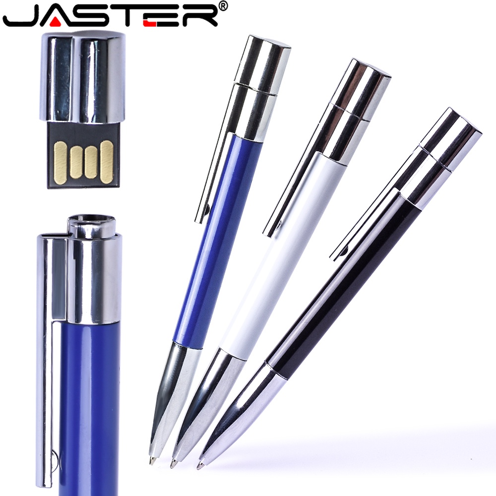 JASTER Matel USB ไดรฟ์แฟลช 128GB ไดรฟ์ปากกากลม 64GB สีดำและสีน้ำเงิน ...