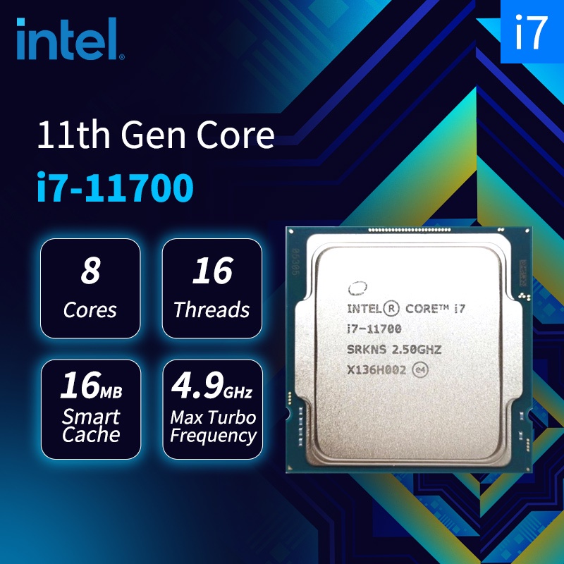 Intel Core i7-11700 i7 11700 11th Gen CPU โปรเซสเซอร์ 2.5GHz 8-Core 16 ...
