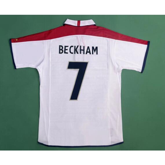 เสื้อกีฬาแขนสั้น ลายทีมชาติฟุตบอล British Jersey Beckham 2002 ENG ชุด ...
