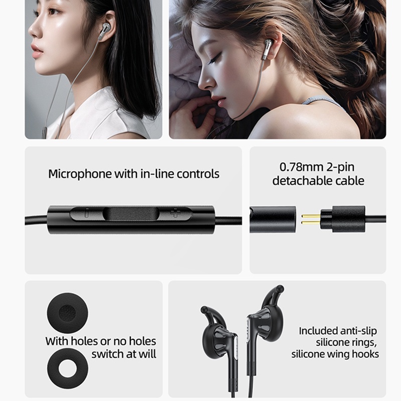 Fiio FF1 หูฟังไดนามิก แบบเปิด 14.2 มม. HIFI เสียงเบส 0.78 มม. ถอดออกได้ พร้อมไมโครโฟน | Shopee ...