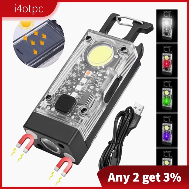 I4otpc พวงกุญแจ ไฟฉาย 1000LM สว่างมาก LED ทํางาน ไฟ แบบพกพา พ็อกเก็ต ไฟฉาย พร้อมฐานแม่เหล็กเปิด ...
