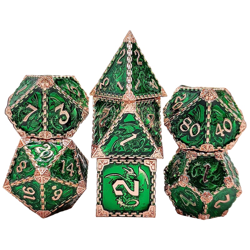 Dnd ลูกเต๋าโลหะ ทรงหลายเหลี่ยม D&D สําหรับเกม Dungeon and Dragon MTG ...