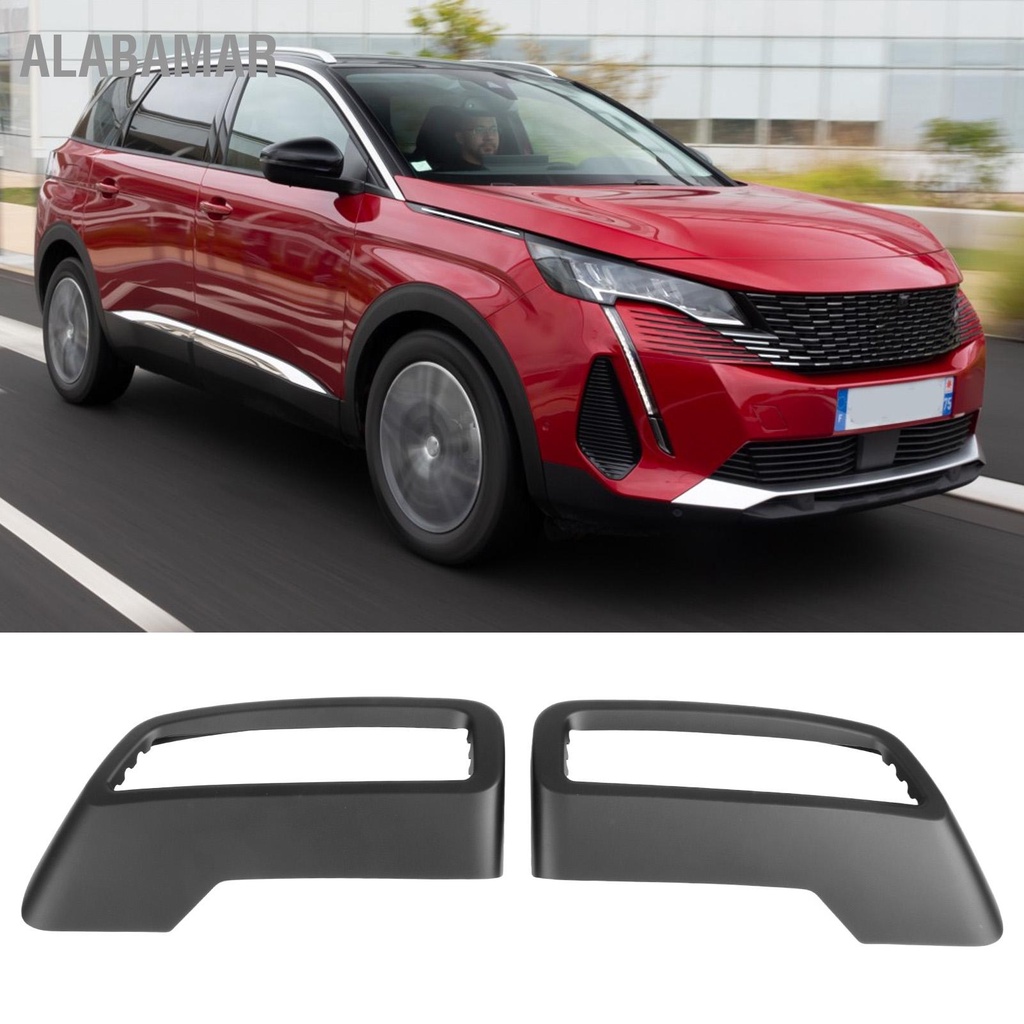 ALABAMAR สีดำฝาครอบท่อไอเสียภายนอกรถท่อไอเสียท่อไอเสียเปลี่ยนสำหรับPeugeot 3008 4008 5008 2017 ...