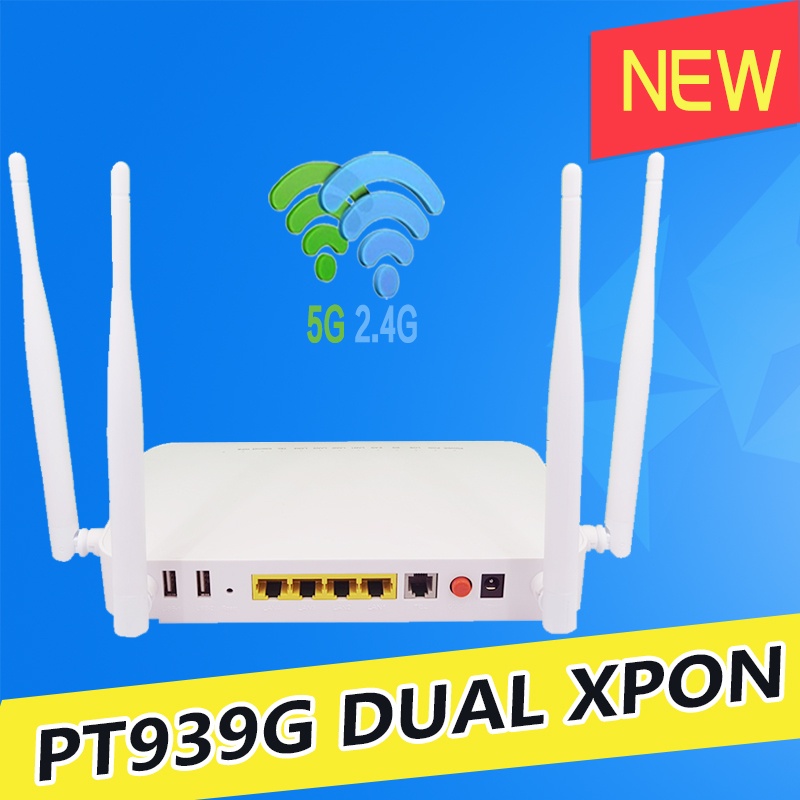 ใหม่ ของแท้ XPON ONU GE 2USB TEL เราเตอร์ออปติคอลไฟเบอร์ WIFI 2.4G&5G ...
