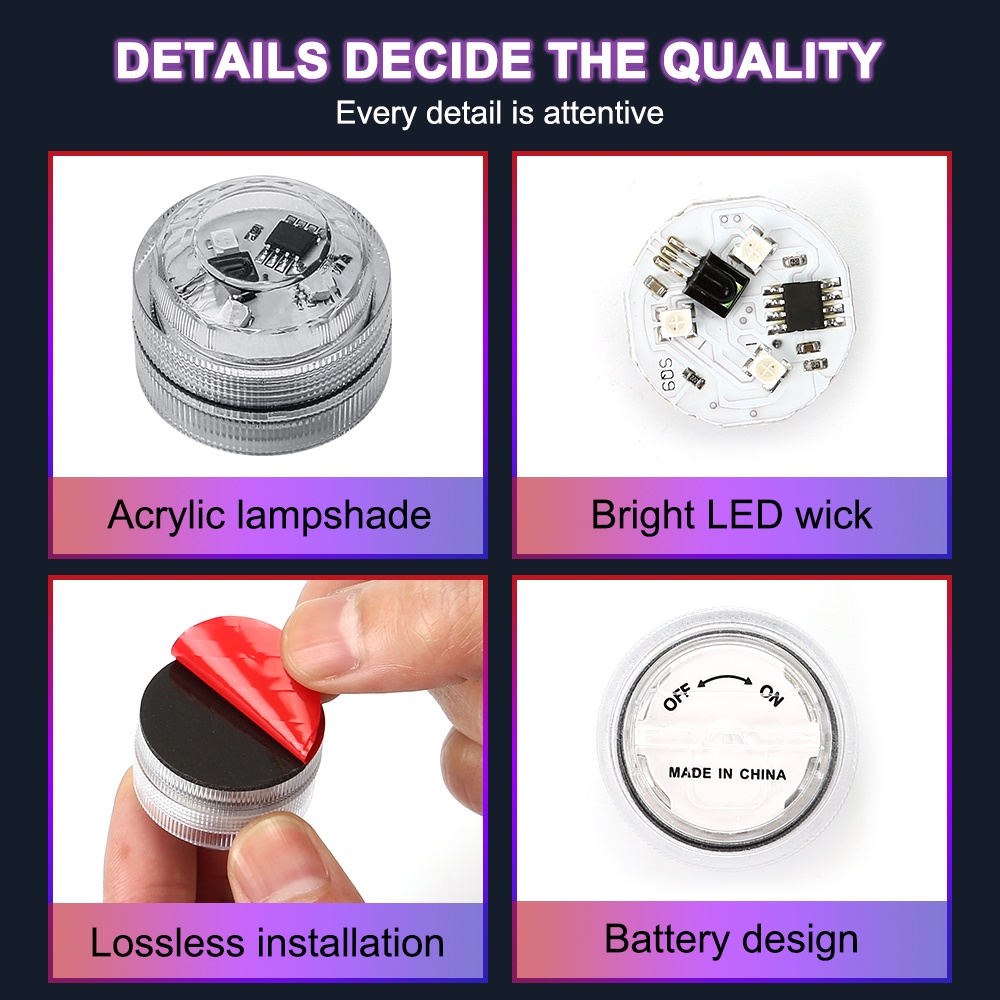 โคมไฟ LED ไร้สาย ติดหลังคารถยนต์ พร้อมแบตเตอรี่ หลากสี | Shopee Thailand