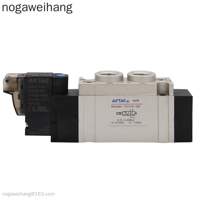 Airtac 7V0510-M5 โซลินอยด์วาล์ว 7V110-06 วาล์วลม 7V210-08 24V A/B050 ...