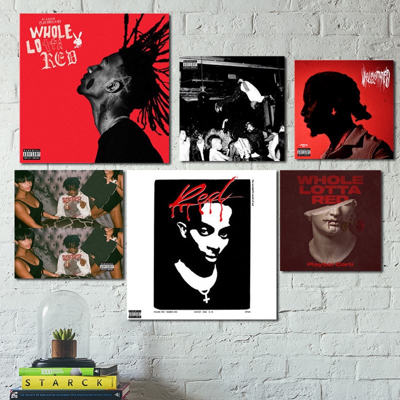 โปสเตอร์อัลบั้มเพลง Playboi carti Star สไตล์ฮิปฮอป 40x40 ซม. สําหรับ ...