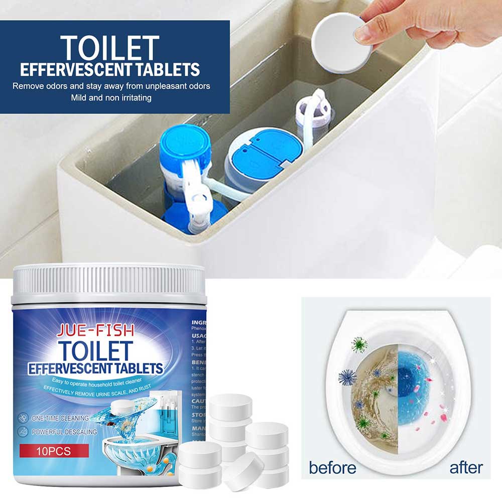 Jue-Fish Toilet Effervescent Tablets Strong Bleaching Automatic Toilet ...