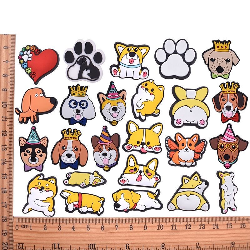 น่ารัก Corgi Pug jibitz สุนัข Paw Jibits ออกแบบ Charm Golden Retriever ...