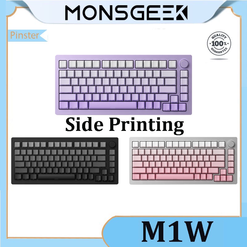 Monsgeek M1W RGB คีย์บอร์ดไร้สาย พร้อมปุ่มกดด้านข้าง ไล่โทนสี PCBa ...