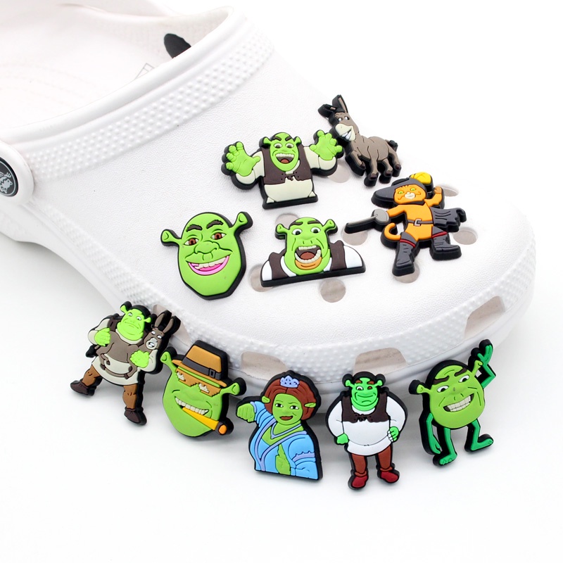 การ ์ ตูน Donkey Croc Design Jibbits Shrek Crocs ตกแต ่ ง Pin สัตว ์ ...