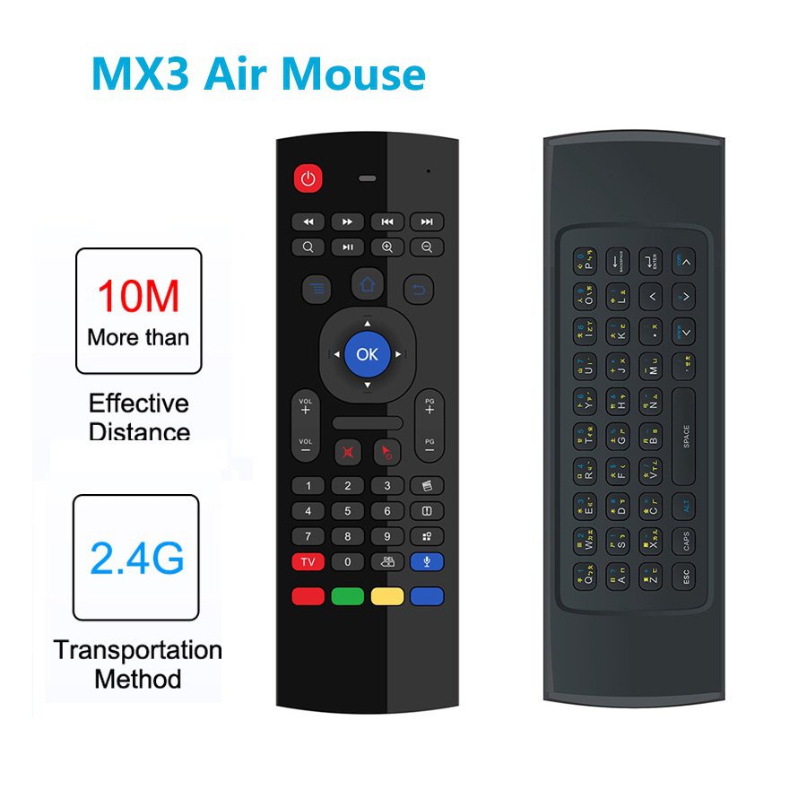 Mx3 Pro รีโมทคอนโทรล แอร์เมาส์ คีย์บอร์ดไร้สาย ขนาดเล็ก ไจโรสโคป IR การ ...