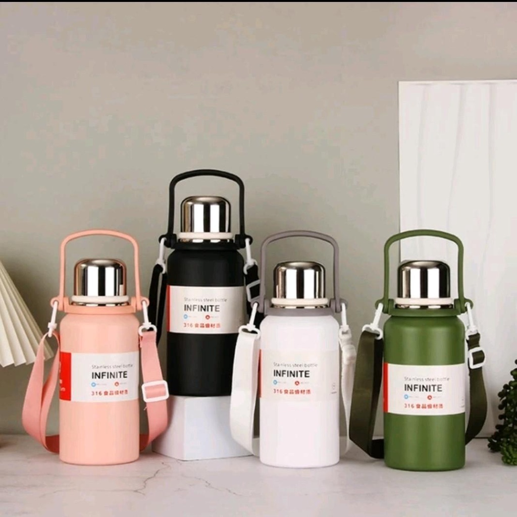 DIDGO A029กระติกน้ำพร้อมสายสะพาย งานเกรด 316 ขนาด 1200 ml/ 900 ml | Shopee Thailand